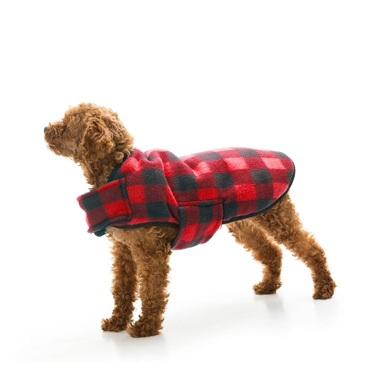 Red Flanno Dog Jacket - Warmth and Elegance for Pooches – K9 Escapade